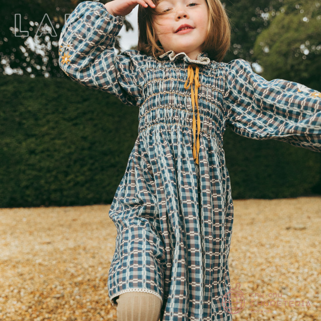 【Lali Kids】Parvati Dress in Double-Sided Yarn Dye(25AW) – chu chu ...